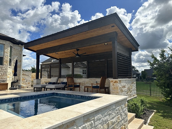 Leander TX custom pool pavilion builder